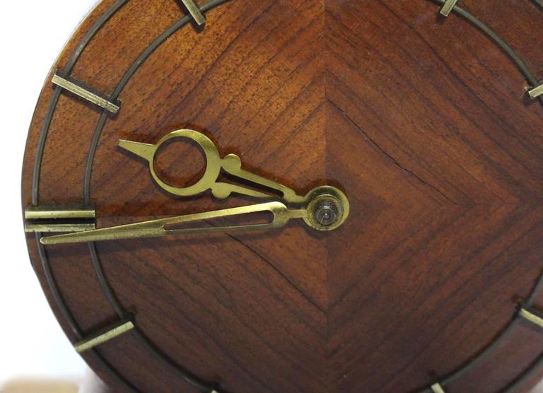 Mid-Century Modern Walnut Fireplace Vintage Clock 1948 Austria at 1stDibs