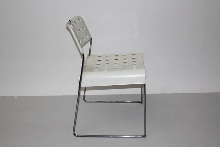 Space Age Vintage White Metal Chair or Side Chair by Rodney Kinsman ...