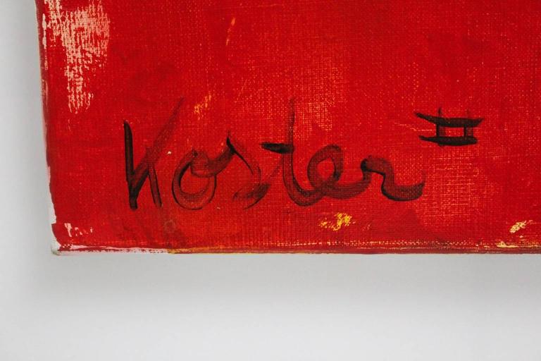 Modernist Vintage Multicolored Oil Painting by Koster, 1980s For Sale ...