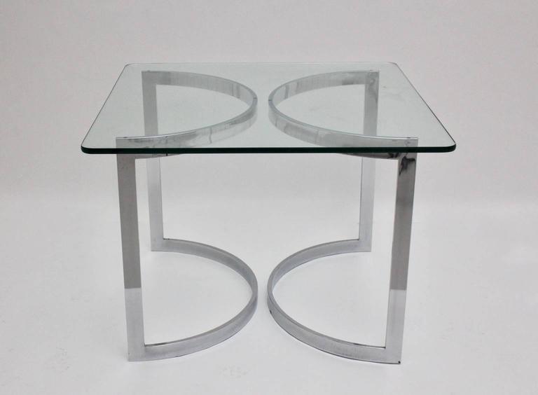 Mid Century Modern Vintage Chrome Glass Dining Room Table, 1970, United ...