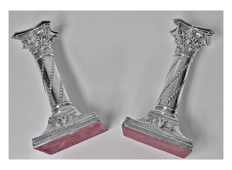Antique Sterling Silver Candlesticks, London, 1903, William Hutton at ...