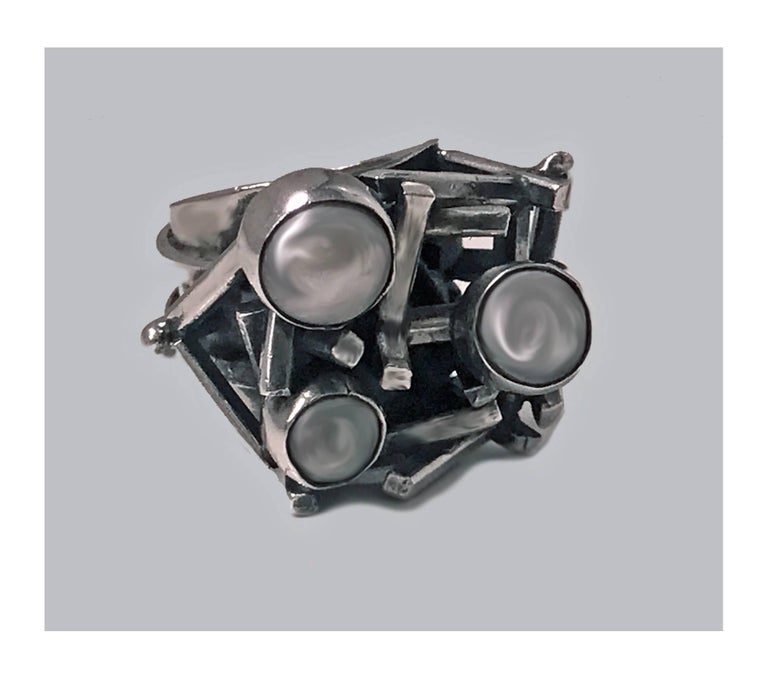 Rachel Gera Abstract Modernist Sterling Ring, Israel, circa 1975 For ...