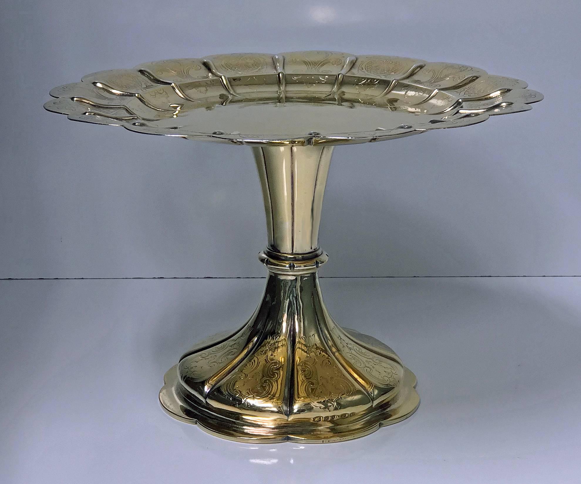 Elkington and Co Gilt Silver Plate Large Tazza, 1891 at 1stDibs ...