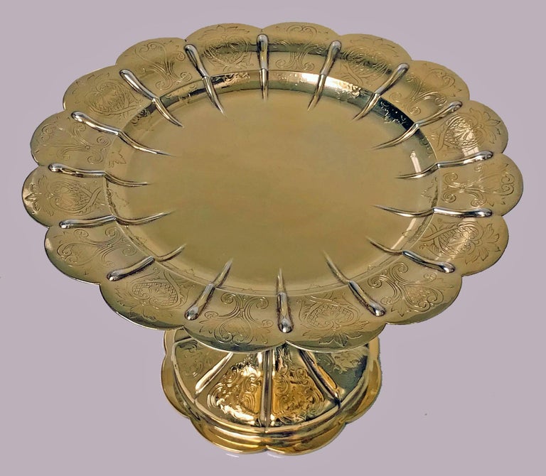 Elkington and Co Gilt Silver Plate Large Tazza, 1891 at 1stDibs