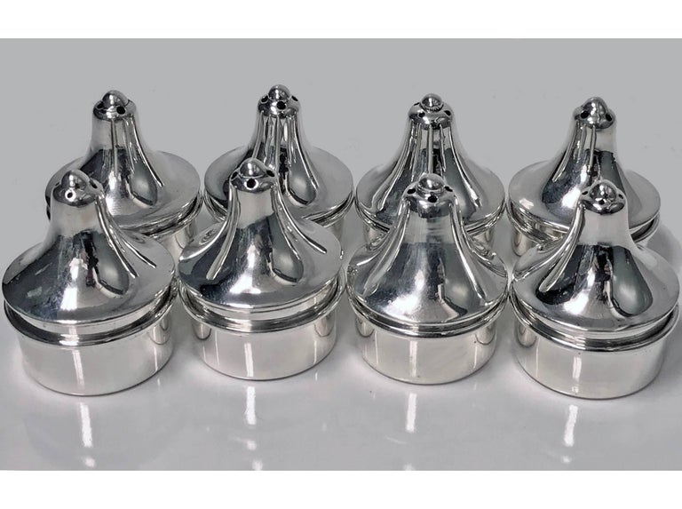 Four Pairs of Carl Poul Petersen Sterling Silver Salt and Pepper ...