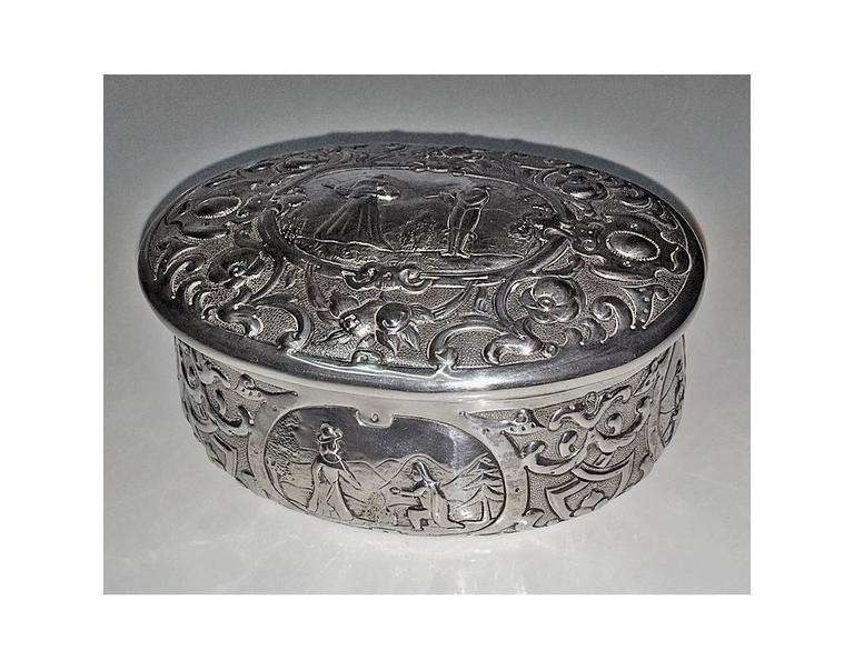 Large Hanau Silver box, circa 1900 at 1stDibs