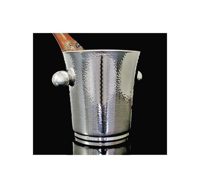 Art Deco Modernist Silver Plate Hammered Wine Cooler, Germany, circa ...