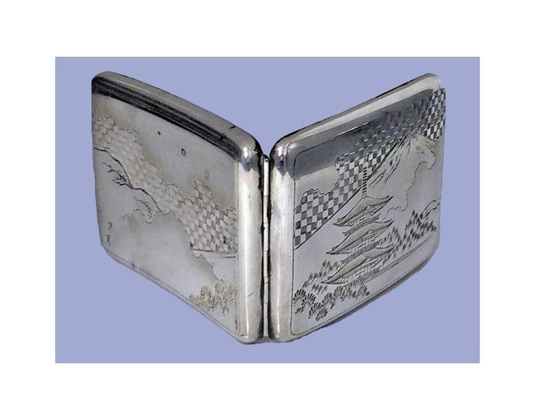 Fine Japanese 950 Silver Box Case, circa 1920 at 1stDibs