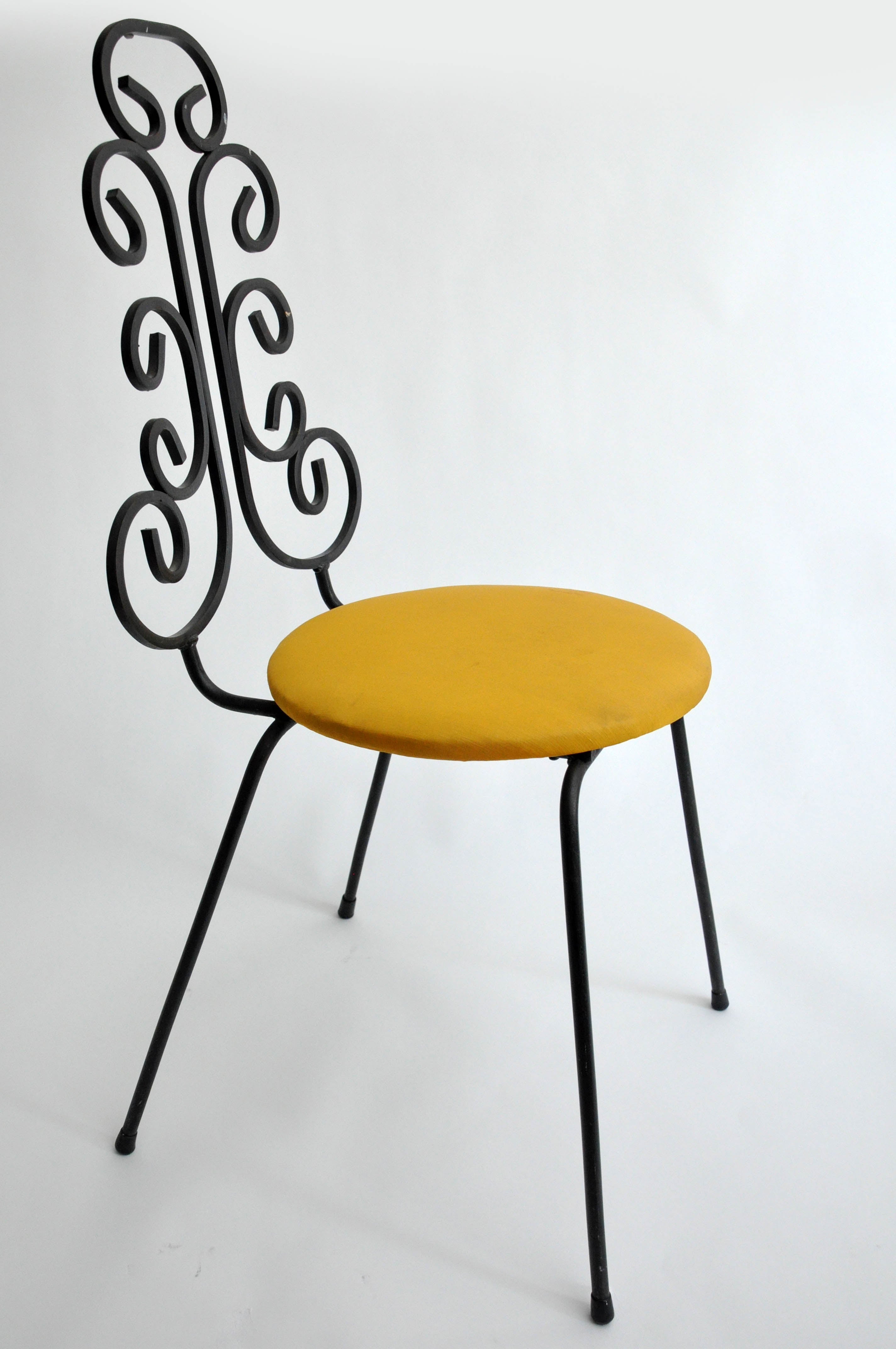 Pair of 1940s French Scrolled René Prou Chairs For Sale at 1stDibs