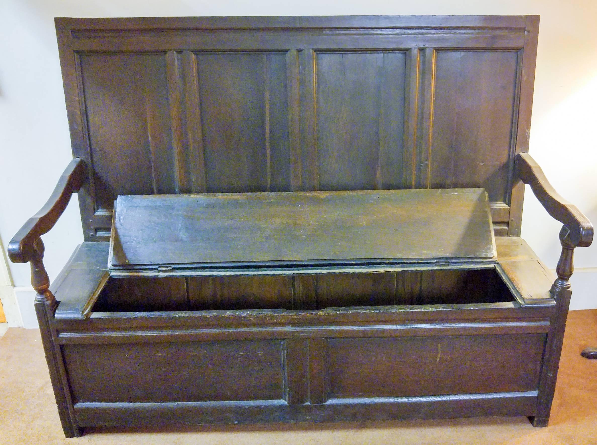 18th Century Jacobean English Oak Box Settle at 1stDibs | jacobean settle