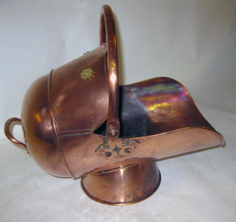 19th century Scottish Helmet Copper Coal Scuttle at 1stDibs