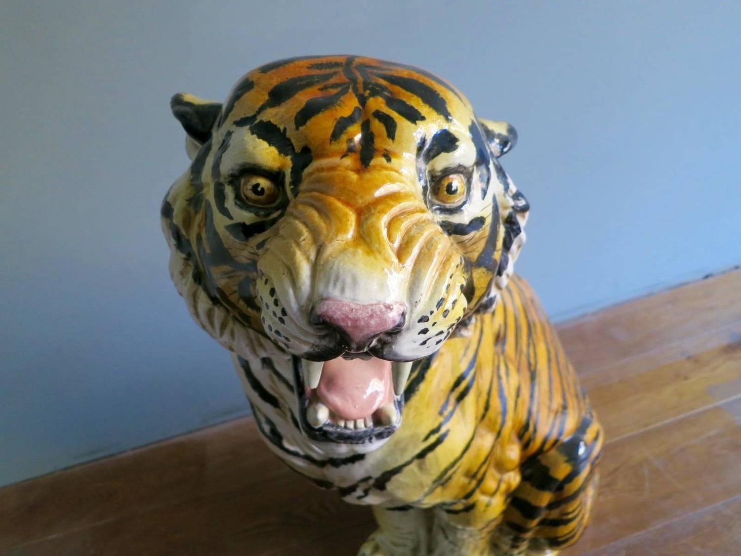 Large Ceramic Tiger at 1stdibs