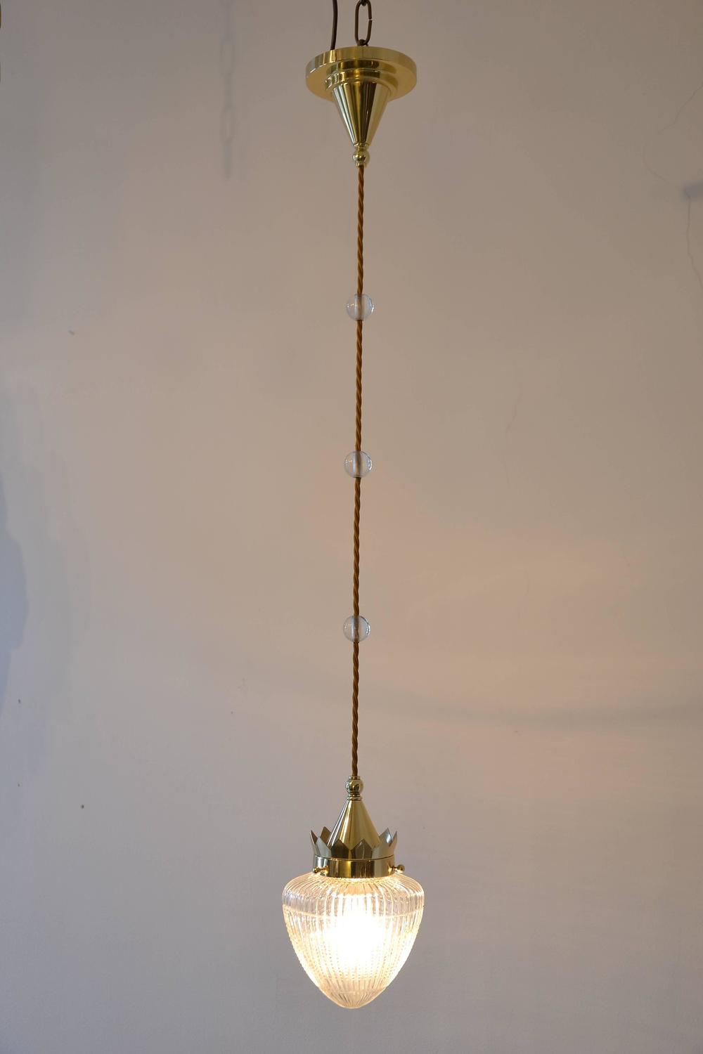 Two Pendants with Glass Balls and Cut Glass For Sale at 1stdibs