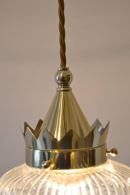 Two Pendants with Glass Balls and Cut Glass For Sale at 1stDibs