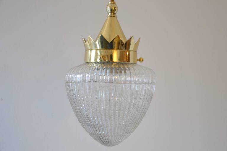 Two Pendants with Glass Balls and Cut Glass For Sale at 1stDibs