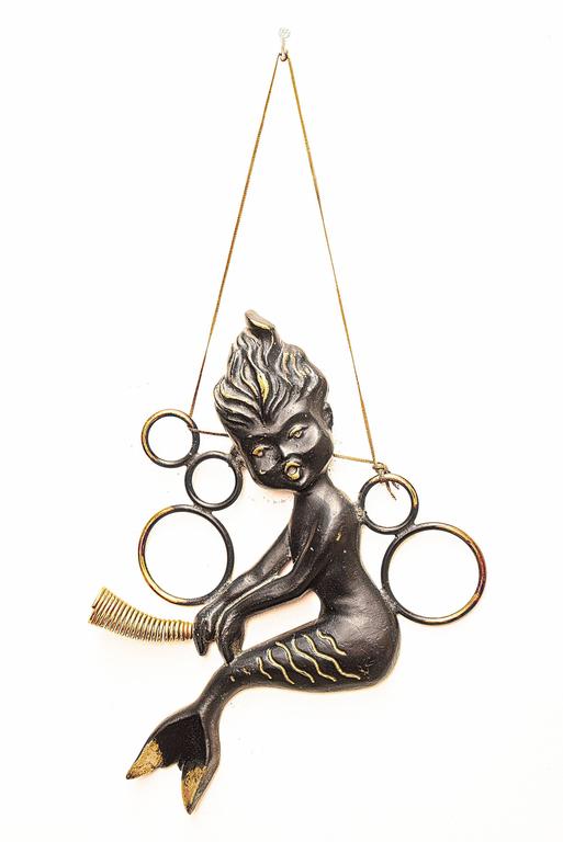Mermaid Wall-Mounted Brass Sculptures by Hertha Baller, Austria, 1950 ...