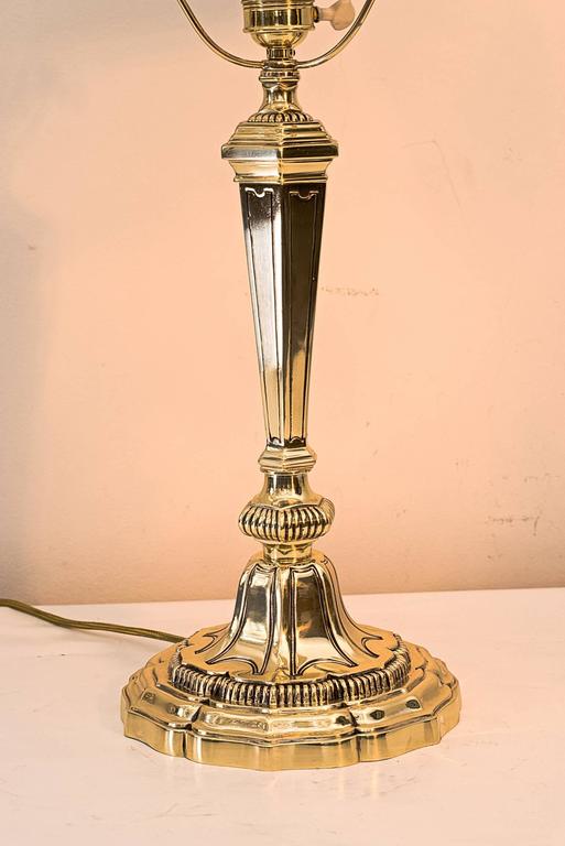 Historistic Table Lamp with Original Glass Shade For Sale at 1stDibs