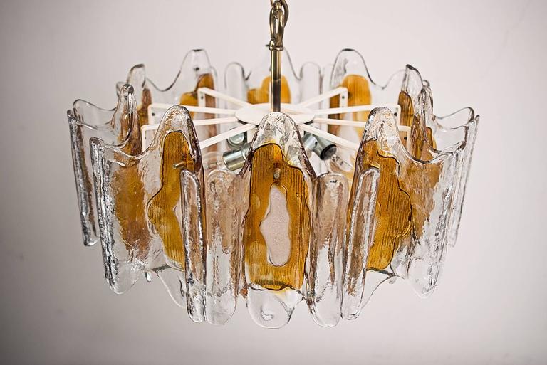 Kalmar Textured Orange Glass Chandelier at 1stDibs