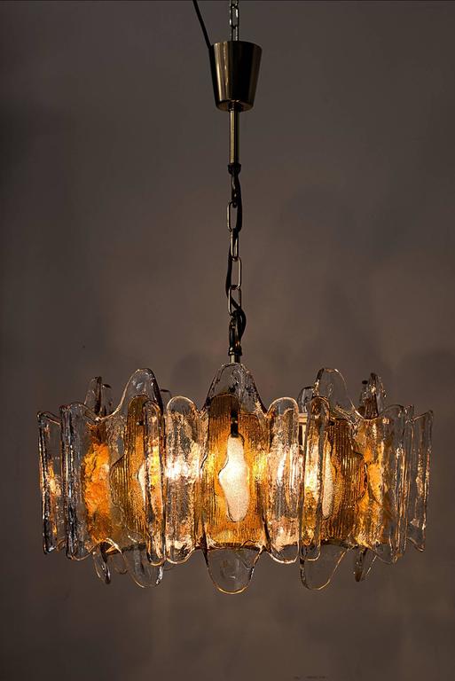 Kalmar Textured Orange Glass Chandelier at 1stDibs
