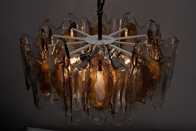 Kalmar Textured Orange Glass Chandelier at 1stDibs