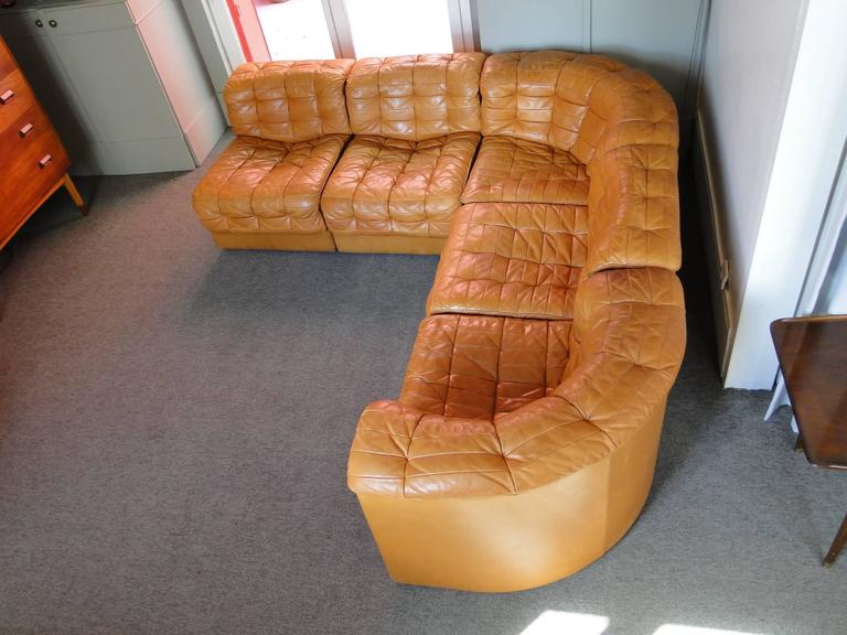 De Sede, Leather Patchwork Chesterfield Sofa in very good condition at ...