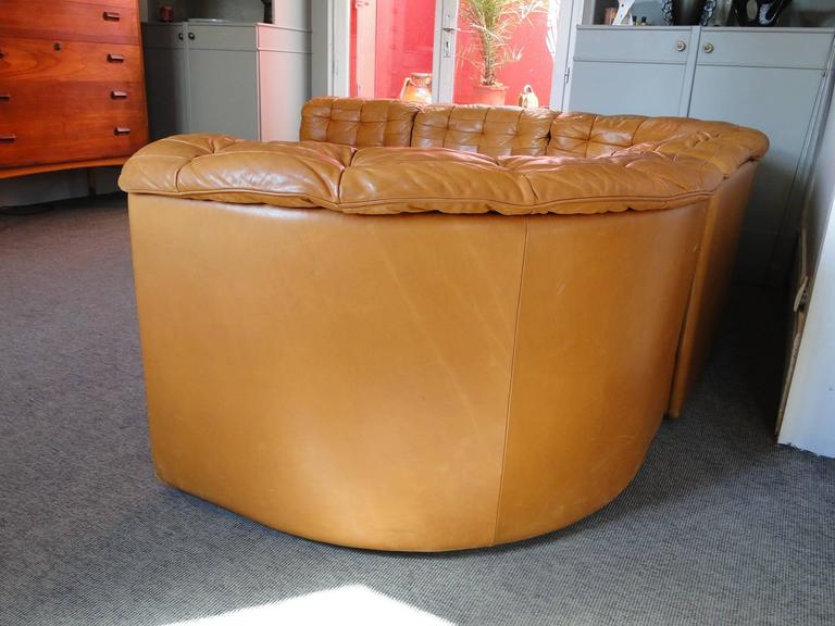 De Sede, Leather Patchwork Chesterfield Sofa in very good condition at ...