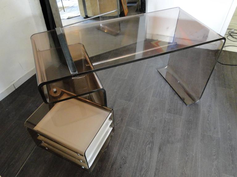 Desk Michel Dumas France Perspex Plexiglas Acrylic Glass at 1stDibs