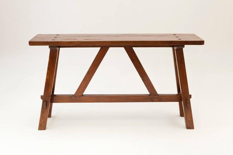 Monk Table Made with Teak Planks, Indonesia For Sale at 1stDibs
