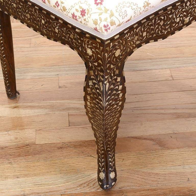 Pair of 19th Century Anglo-Indian Bone-Inlaid Side Chairs at 1stDibs