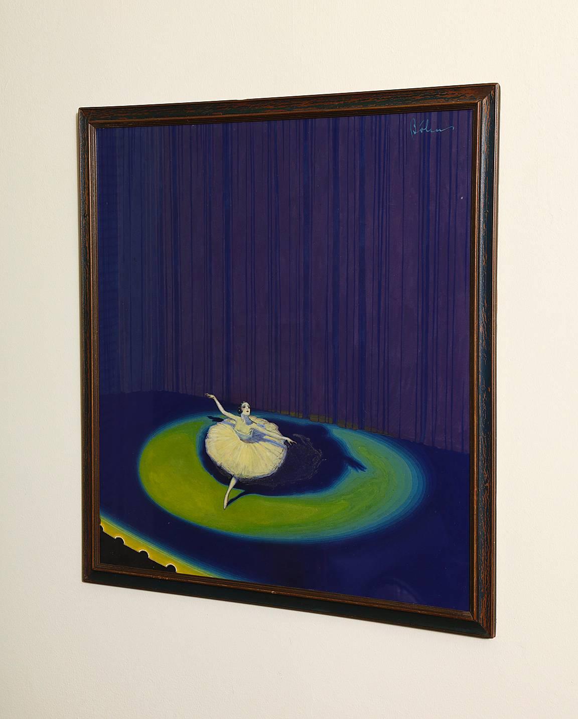 "Ballerina in the Footlights, " Gouache by William Bolin at 1stDibs ...