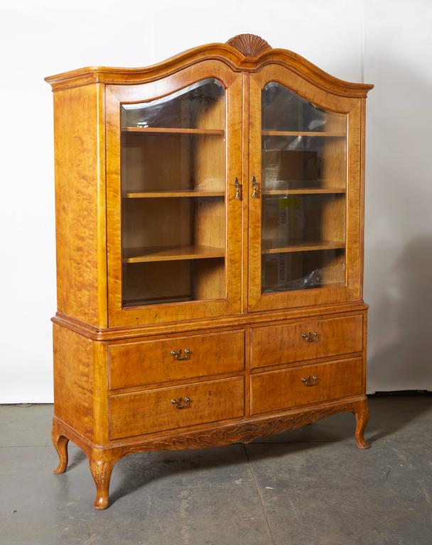 Impressively Scaled Swedish Birch Bookcase or Armoire For Sale at 1stDibs