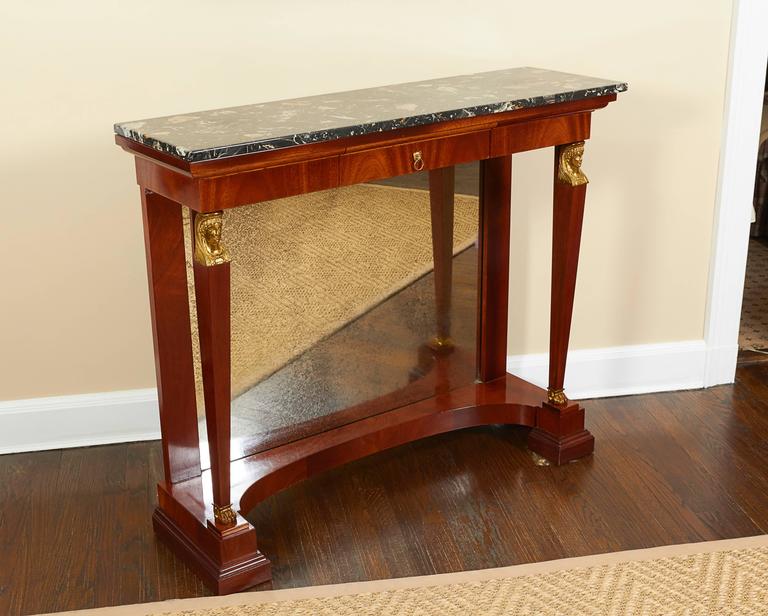 Egyptian Revival Empire Style Mahogany and Ormolu Console Table at 1stDibs
