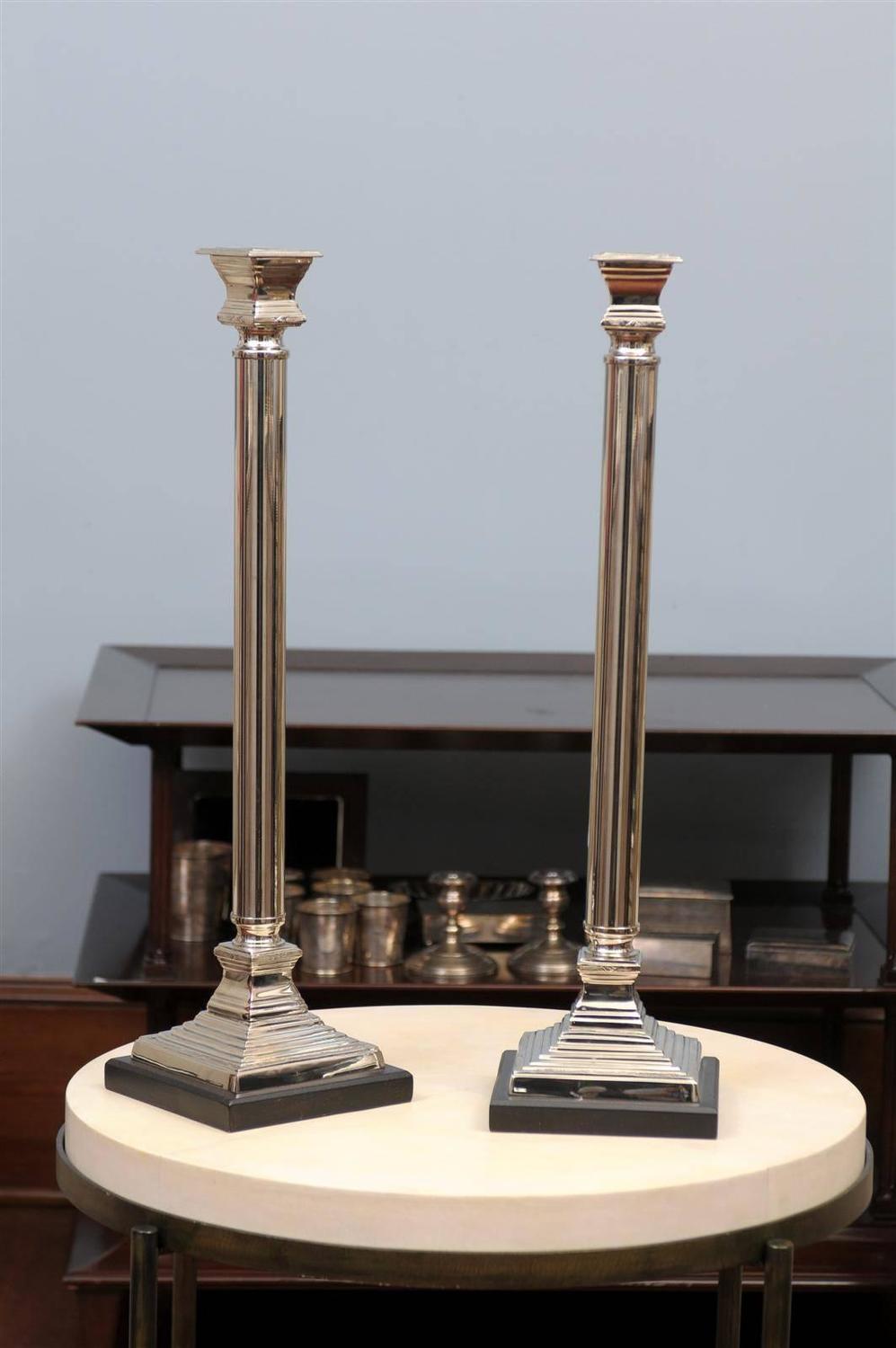 Extra Tall Silver Candlesticks For Sale at 1stdibs