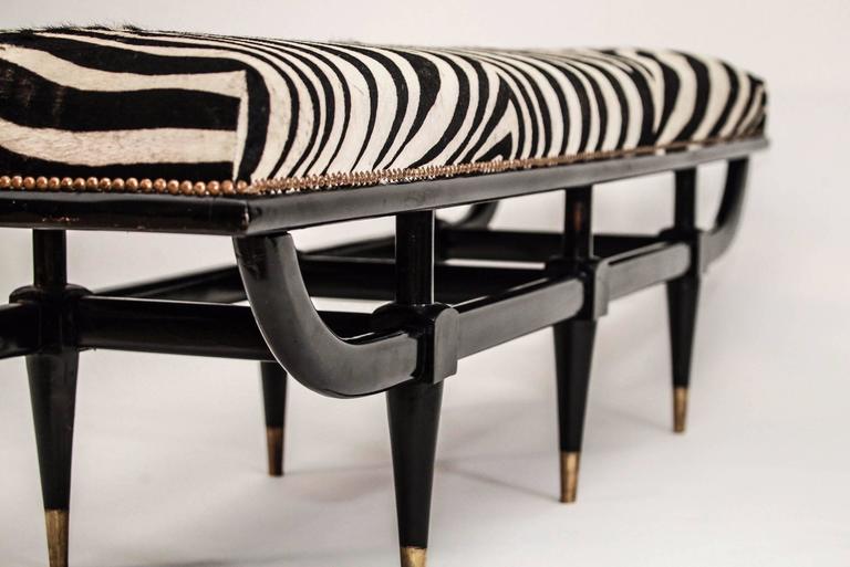 Mid-Century Italian Zebra Bench at 1stDibs | zebra bench seat