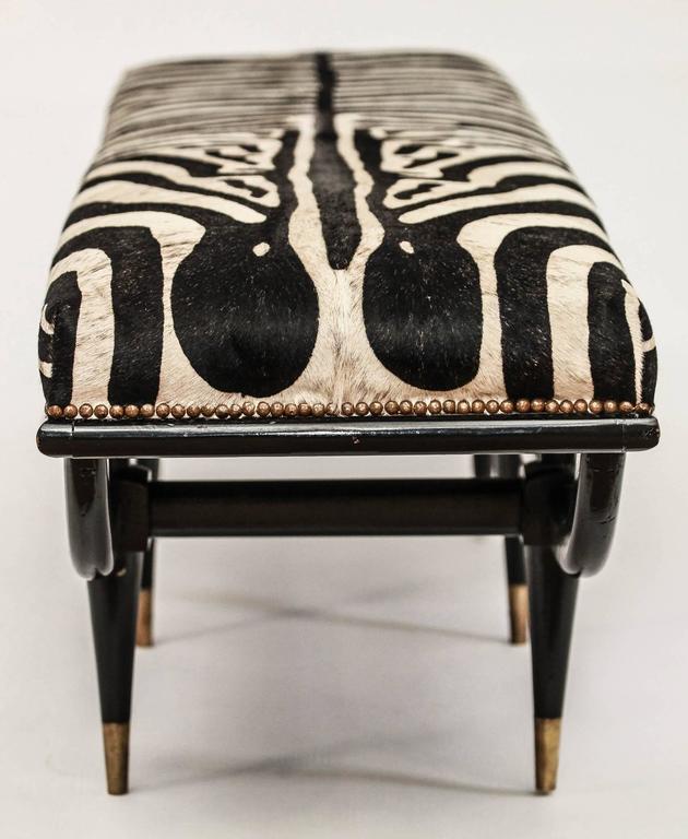 Mid-Century Italian Zebra Bench at 1stDibs | zebra bench seat