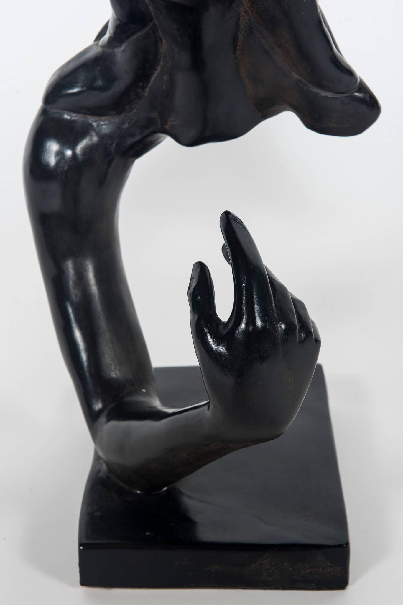 Austin Studio Black Plaster Female Figure at 1stDibs