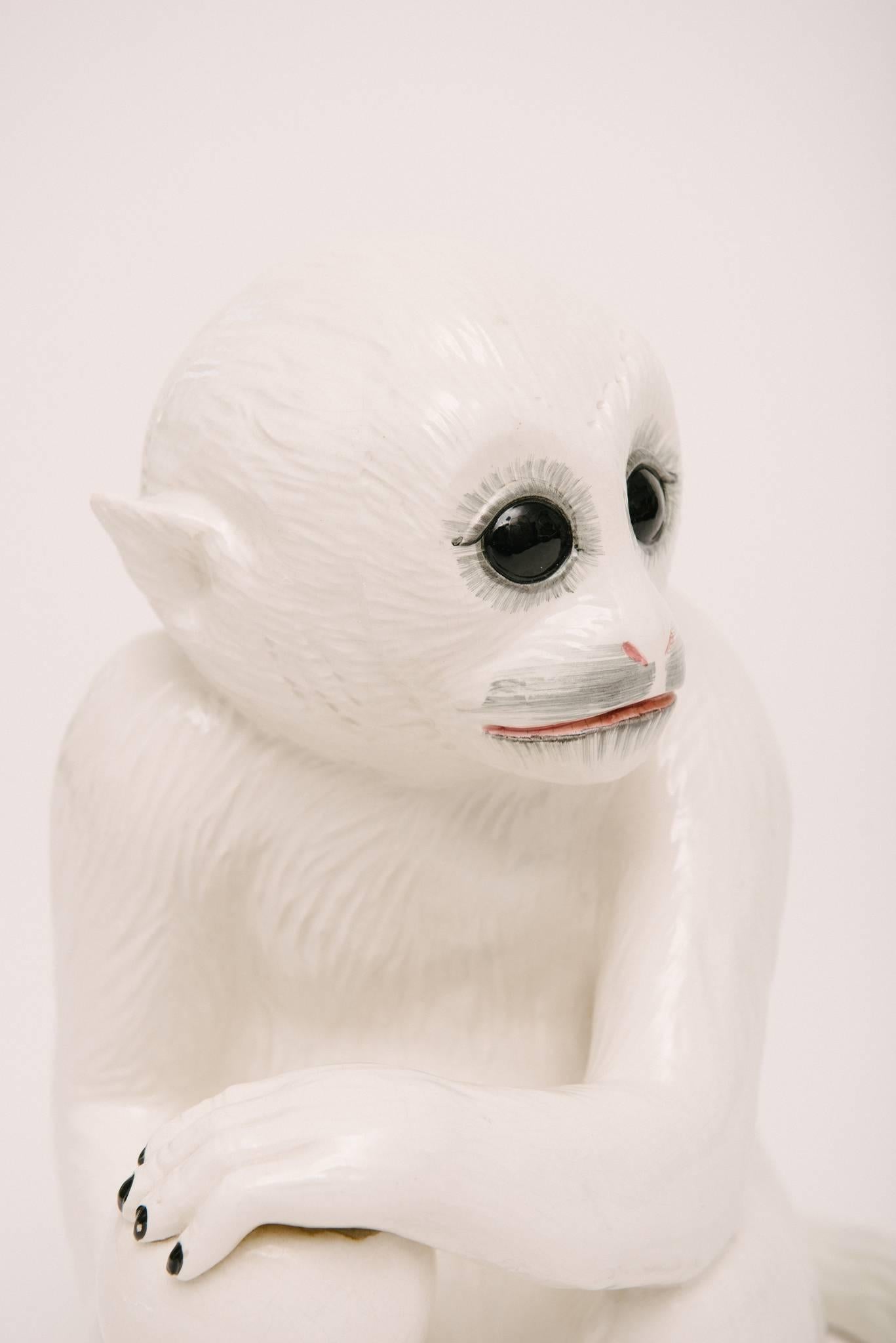 Vintage Italian Glazed Pottery Monkey at 1stDibs