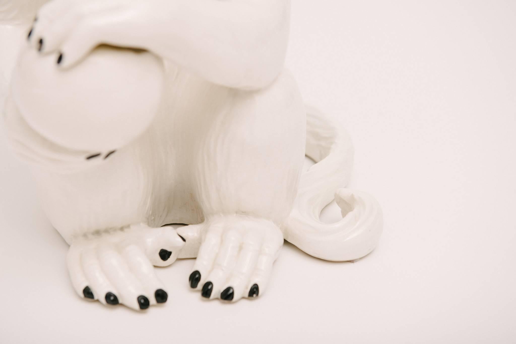 Vintage Italian Glazed Pottery Monkey at 1stDibs