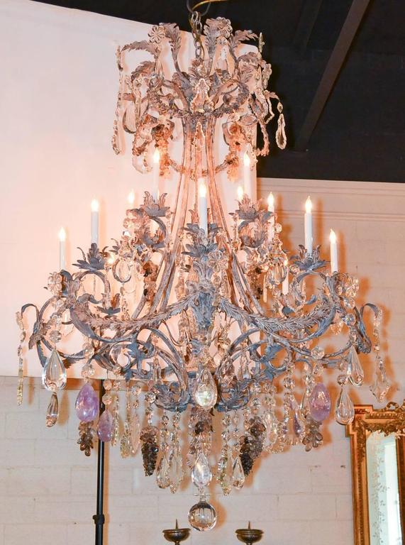 Impressive Custom Rock Crystal Chandelier For Sale at 1stDibs