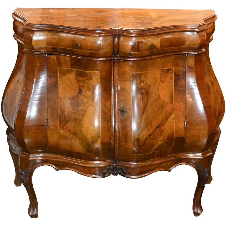 Italian Serpentine and Double Bombe Form Commode at 1stDibs