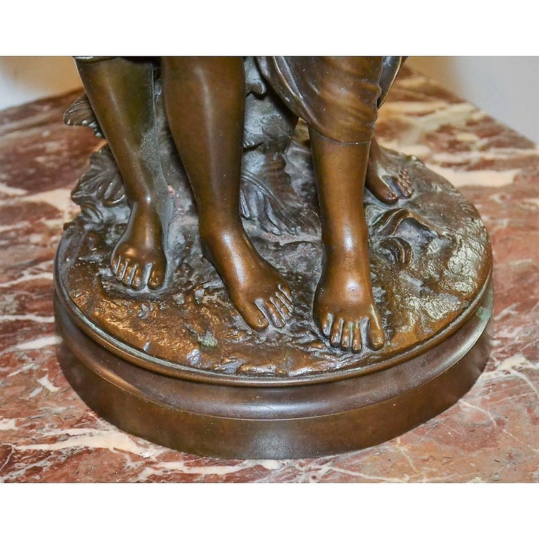 Antique French Bronze Sculpture of Two Sisters, Signed Moreau, circa ...