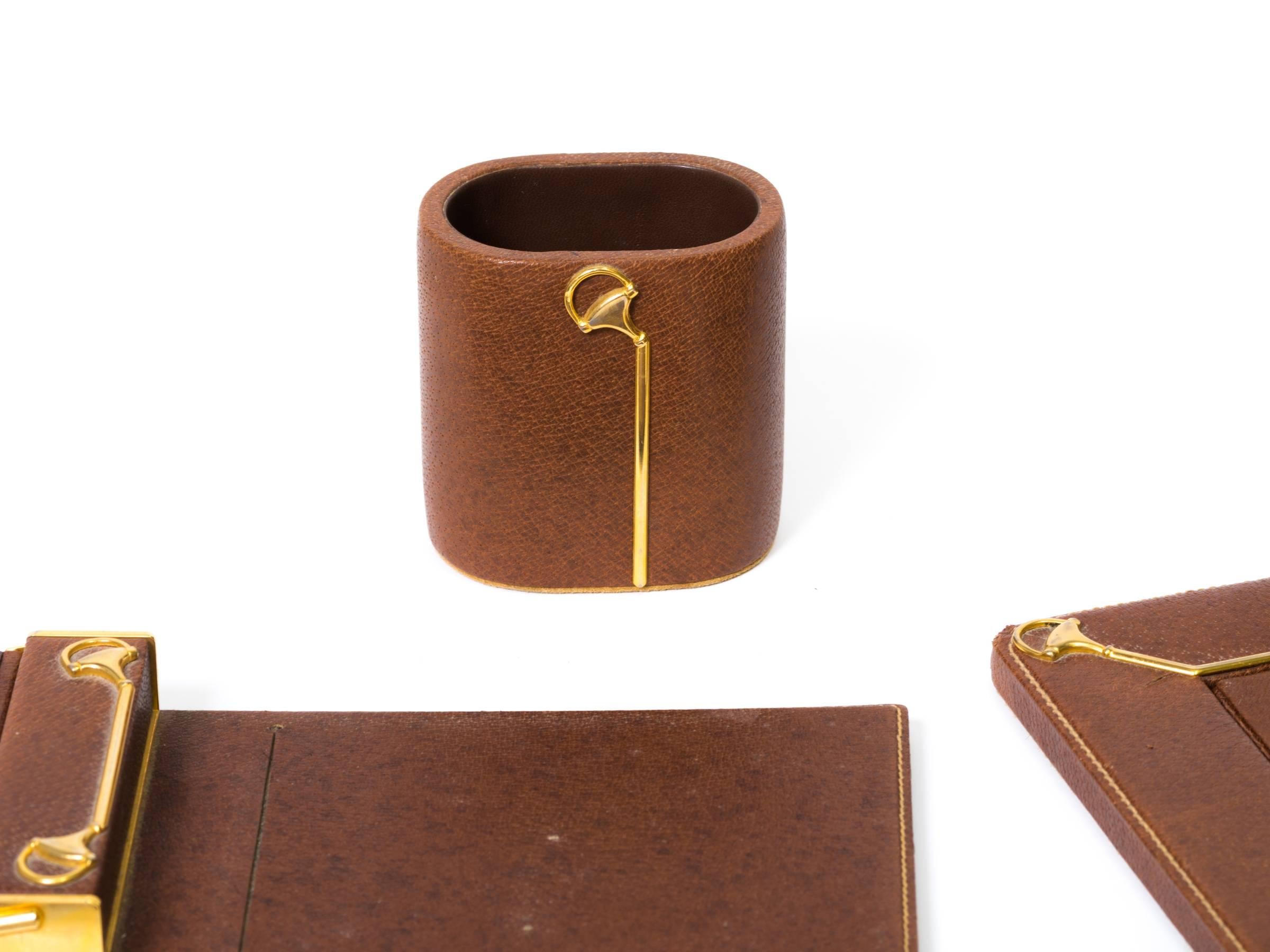 Gucci Leather Desk Set at 1stDibs