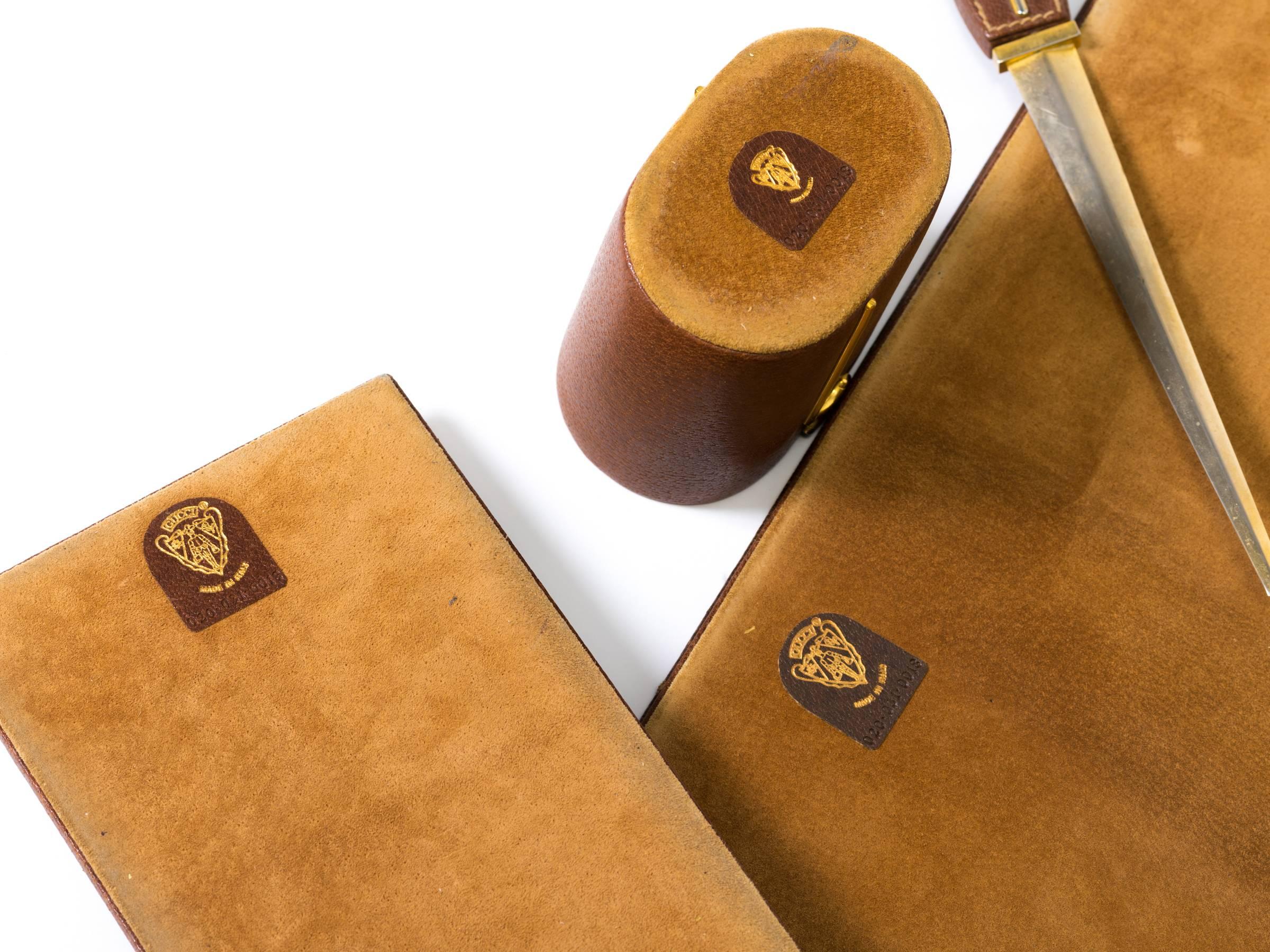 Gucci Leather Desk Set at 1stDibs