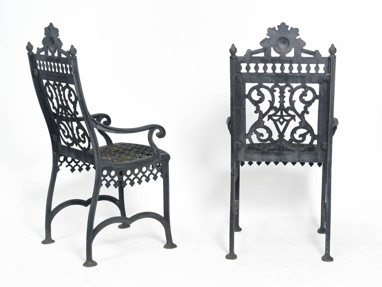 19th Century Pair of Iron Cemetery Chairs at 1stDibs