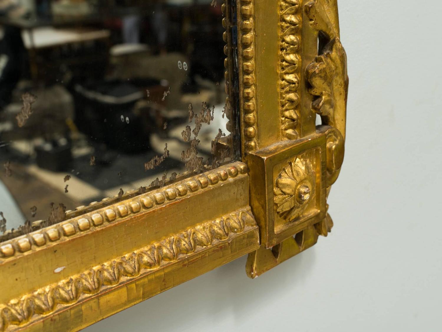 French Carved Gilt Classical Mirror For Sale at 1stdibs