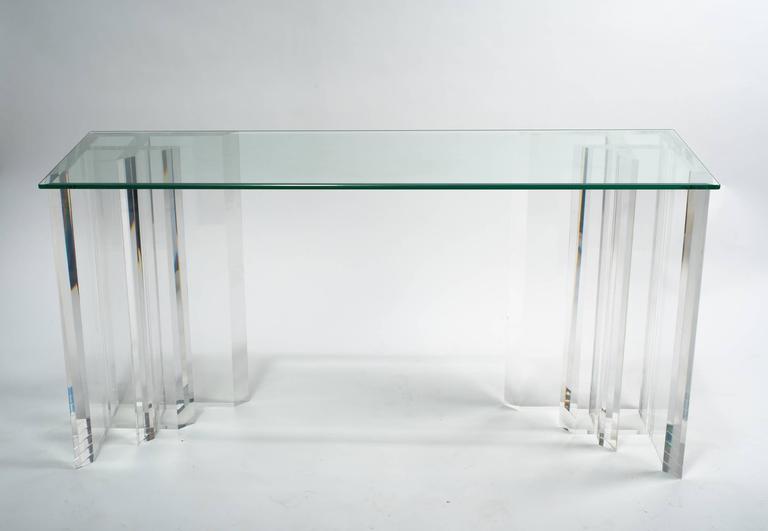 Pair of Lucite Bases for a Console at 1stDibs