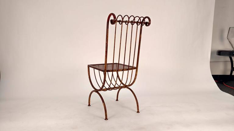 Italian Gilt Scroll Metal Chair at 1stDibs