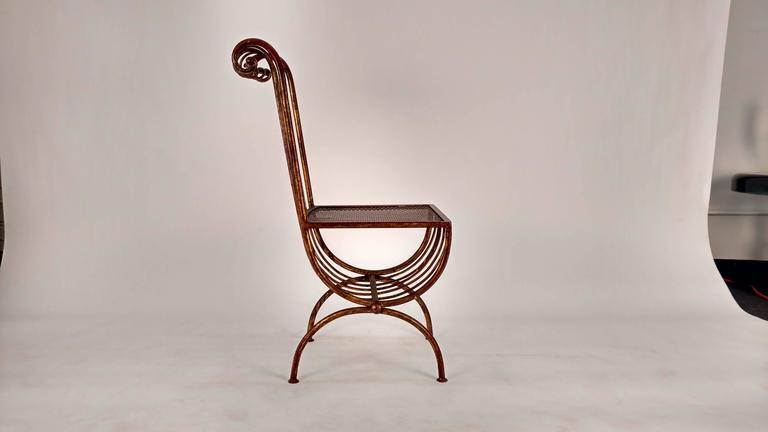 Italian Gilt Scroll Metal Chair at 1stDibs