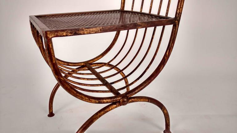 Italian Gilt Scroll Metal Chair at 1stDibs