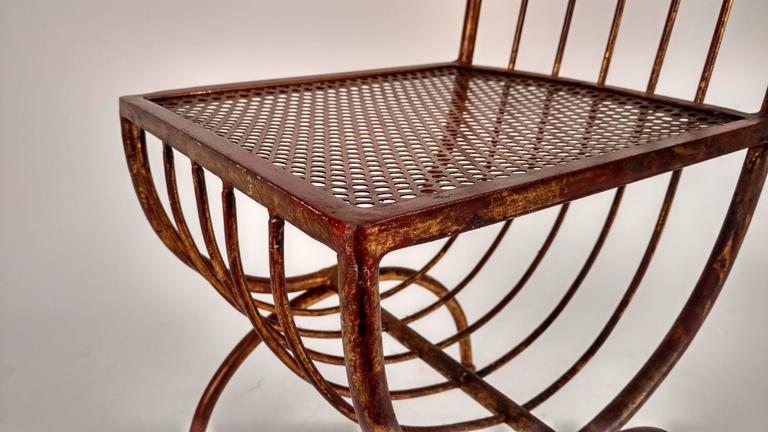 Italian Gilt Scroll Metal Chair at 1stDibs